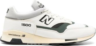 New Balance Homme, Chaussures, Blanc, Taille: 40 1/2 EU Baskets en Cuir Blanc Design &agrave; Panneaux