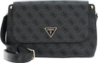 Guess Meridian Flap Crossbody Bag Coal Logo