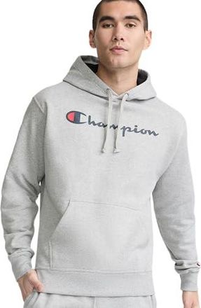 Champion Pullover Fleece Hoodie, Standard Fit, Midweight, Logo, Available in Regular and Big & Tall Maillot de survêtement, Gris Oxford Script, XL Homme