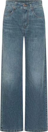 Brunello Cucinelli Femme, Jeans, Bleu, Taille: 40 FR Pantalon Ample Contemporain