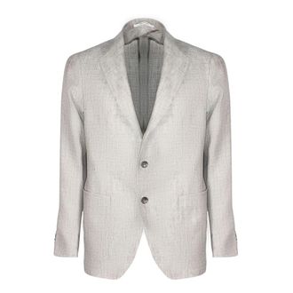Tagliatore Leinen- und Schurwollblazer - - Jackets - Herren - Grau - 2XL