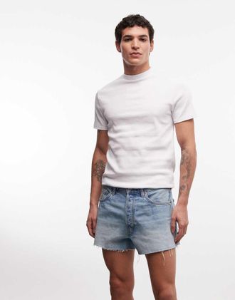 Weekday Short en jean ultra court - Bleu d&eacute;lav&eacute;