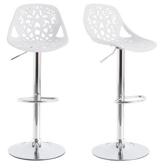 Miliboo Design-Barhocker Barock Wei&szlig; 2er Set BAROCCA