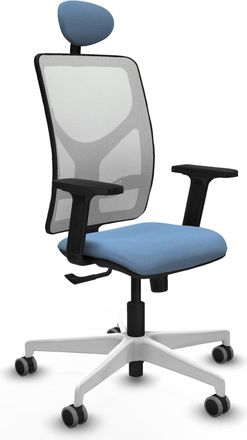 Piqueras y Crespo Schreibtischstuhl in Blau, mit 2D-Armlehnen, h&ouml;henverstellbarer Lendenwirbelst&uuml;tze und festem Kopfteil, ausgestattet mit 3 Positionen und Schneidescha