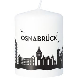 Goodtimes Stumpenkerze Osnabr&uuml;ck Skyline (Wei&szlig;)