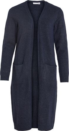 Vila Damen Viril Long L/S Knit Cardigan - Noos Strickjacke 14042770,Total Eclipse, Detail:Melange,XXL