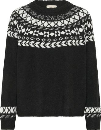 Cream Femme, Pulls, Noir, Taille: 38 FR Tricot &agrave; col rond