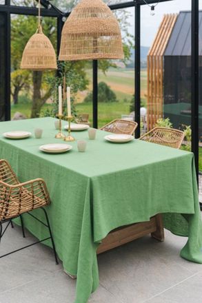 AmourLinen unisex vegan Tischtuch Matcha Grün