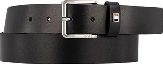 HUGO BOSS Herren Gürtel schwarz Glattleder