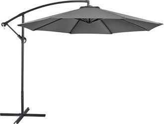 Yaheetech Parasol Déporté 300 cm Parasol de Jardin 8 Baleines avec Armature en Métal Bouton-poussoir Manivelle Protection Solaire pour Piscine Jardin Balcon Pla