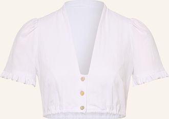 Sportalm Dirndlbluse Hedda Mit R&uuml;schen weiss