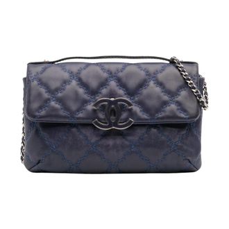 Chanel Pre-owned Gesteppte Leder Umh&auml;ngetasche - - Pre-owned - Damen - Blau - ONE SIZE