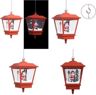 vidaXL Weihnachts-Hängelampe LED-Licht und Weihnachtsmann Rot 27×27×45 - Weihnachtliche Beleuchtung - Weihnachtsdeko - Lichterkette - Schneefall Lampe - LED