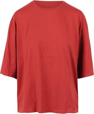 Loulou Studio Femme, Tops, Rouge, Taille: 38 FR T-shirt oversize en coton Supima