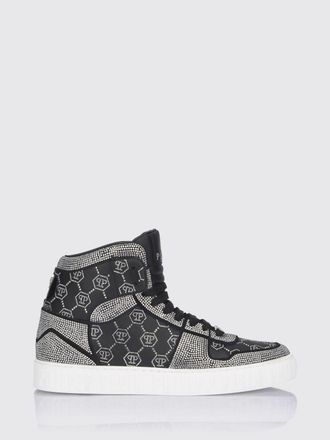 Philipp Plein Baskets en cuir avec strass appliqu&eacute;s