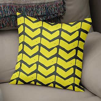 Bonamaison Le Jardin du Lin Kissen Zierkissenbezug Kissenbezug, Neongelb & Rauch Dekoration, Weich Bequem, Für Zuhause Autos Büro Sofa Wohnzimmer Couch Schlafzim