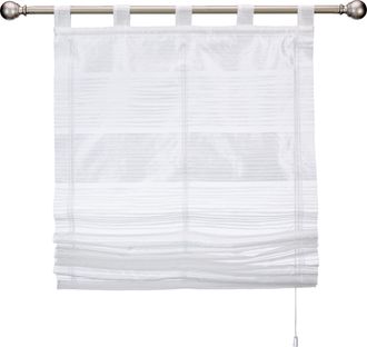 Home Fashion Home fashion SCHLAUFENRAFFROLLO QUERSTREIFEN SCHERLI GABI, Weiss, 130 X 80 cm, 2