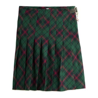 Tommy Jeans Tartan Check Plissee-Midirock - - Skirts - Damen - Gr&uuml;n - XS