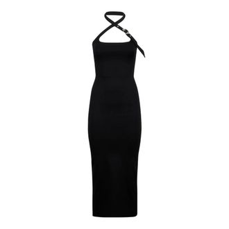 The Attico Schwarzes Midikleid mit Neckholder - - Dresses - Damen - Schwarzk - XS