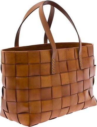 Dragon Diffusion Woven Calf Leather Tote Bag - Beige