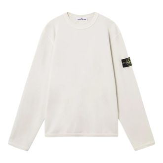 Stone Island Baumwoll-Sweatshirt - - Sweatshirts & Hoodies - Herren - Wei&szlig; - M