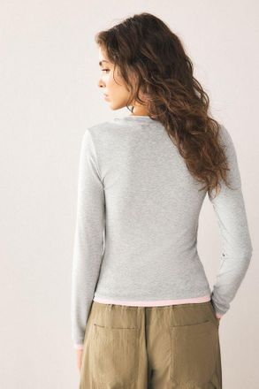 Next Langarmshirt Langarmshirt mit Rundhalsausschnitt im Lagenlook (1-tlg)