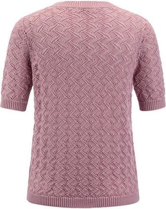 Riani Langarmshirt rosa,Casual,Baumwolle,Strukturiert,Rundhals,Kurz,Regular Fit