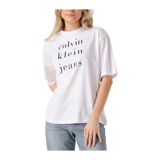 Calvin Klein Logo Tee f&uuml;r Frauen - - Tops - Damen - Wei&szlig; - XS