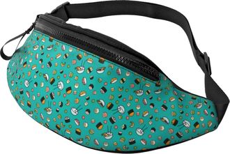 Generic H&uuml;fttaschen Mode Bauchtasche S&uuml;&szlig;es Sushi Mit Rei&szlig;verschluss Sporttasche F&uuml;r Camping Aktivit&auml;ten Outdoor 14X35Cm