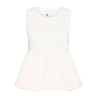 Ichi Peplum Rock Top Cloud Dancer Stil - - Tops - Damen - Wei&szlig; - M