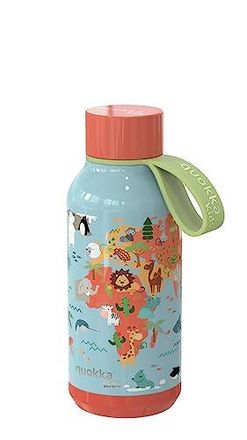 Quokka KIDS SOLID MAP OF LIFE | THERMOFLASCHE MIT EDELSTAHL-AUFH&Auml;NGER 330 ML