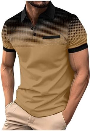 Generic Chemise de golf extensible d&eacute;contract&eacute;e &agrave; manches courtes et col rabattable, l&eacute;g&egrave;re, polyvalente, &eacute;l&eacute;gante, confortable, respirante, pour le travail, 