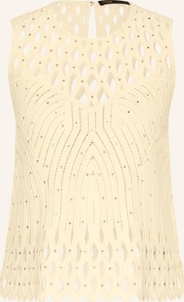 Maje Stricktop Mit Schmucksteinen gelb