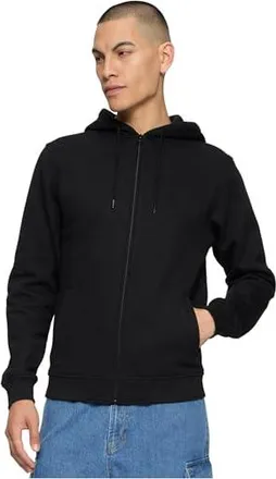 Urban Classics Sweat à Capuche zippé 2 Tons Sweatshirt, Noir/Noir, XL Homme