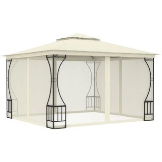 vidaXL Vidaxl - Tonnelle avec moustiquaire 300x300x265 cm Cr&egrave;me