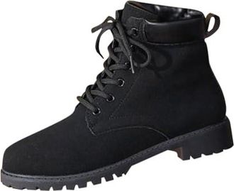 Generic Bottes &agrave; lacets pour femme - Talon bas - &Eacute;l&eacute;gantes - Couleur unie - Polyvalentes - Antid&eacute;rapantes - Classiques - D&eacute;contract&eacute;es - Confortables - Pour l