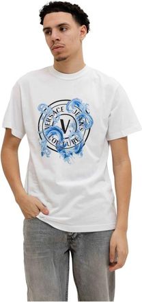 Versace Jeans Couture Homme, Tops, Blanc, Taille: XL Cotton Jersey T-Shirt