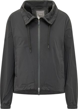 Herno Femme, Vestes, Noir, Taille: 42 FR Drawstring Hooded Jacket