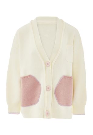 Mymo Strickjacke Frauen Wollwei&szlig; rosa
