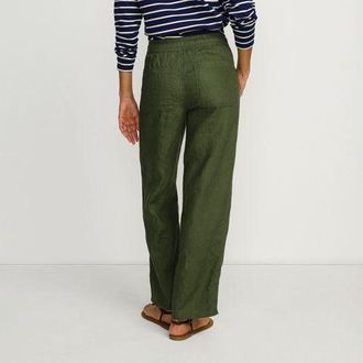Lands End Relaxte Leinenhose mit geradem Bein, Damen, Gr&ouml;&szlig;e:40 petite, Gr&uuml;n, by Lands End