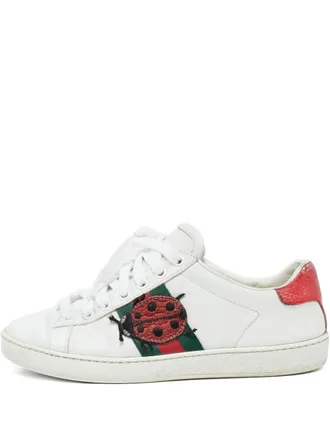 Gucci baskets Ace Ladybug 2024 à bande Web - Blanc