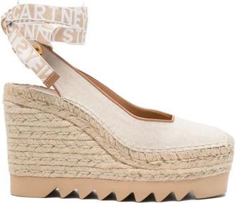 Stella McCartney Femme, Chaussures, Beige, Taille: 39 EU Braided Raffia Wedge