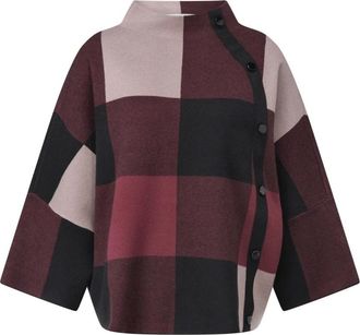 Joseph Ribkoff Femme, Pulls, Multicolore, Taille: 44 FR Pull Oversize à Carreaux avec Col Montant