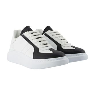 Alexander McQueen Mens Leather Colorblock Sneaker White Calfskin
