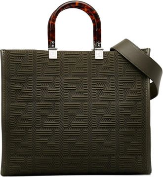 Fendi Hobo Bags - Medium Zucca Sunshine Shopper Canvas Tote - Gr. unisize - in Gr&uuml;n - f&uuml;r Damen