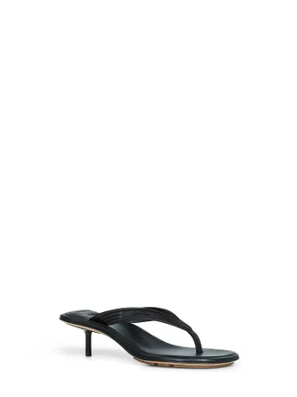 Bottega Veneta Womens Thong Sandals Sampieri Black Rubber