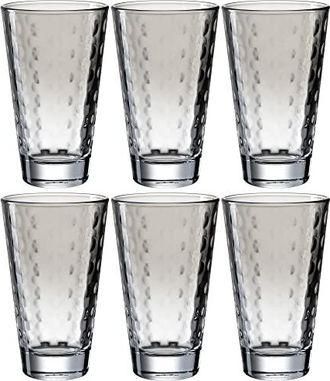 Leonardo 025899 Trinkglas OPTIC 6er-Set 300 ml grau, Glas