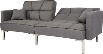 Hhg Schlafsofa HHG 894, Schlafcouch Bettsofa Gästebett, Schlaffunktion Liegefläche 170x104 cm Stoff/Textil grau