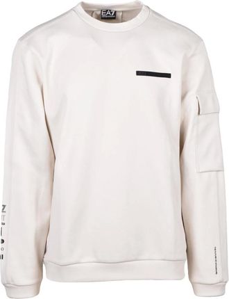 Emporio Armani Emporio Armani Ea7, Homme, Sweatshirts et sweats &agrave; capuche, Beige, Taille: XL Felpa Girocollo
