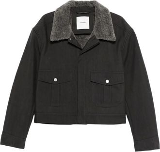 Nanushka veste à col contrastant - Gris